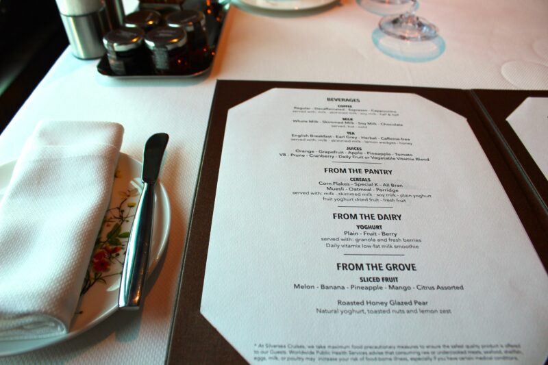 Food on a Silversea Cruise - The Travels of Mrs B